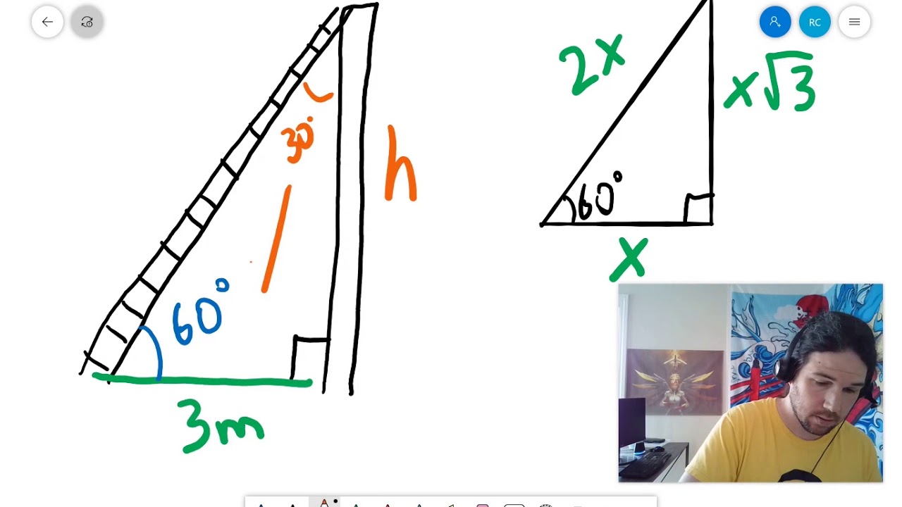 Trig Word Problems, Example 3: The Ladder - YouTube