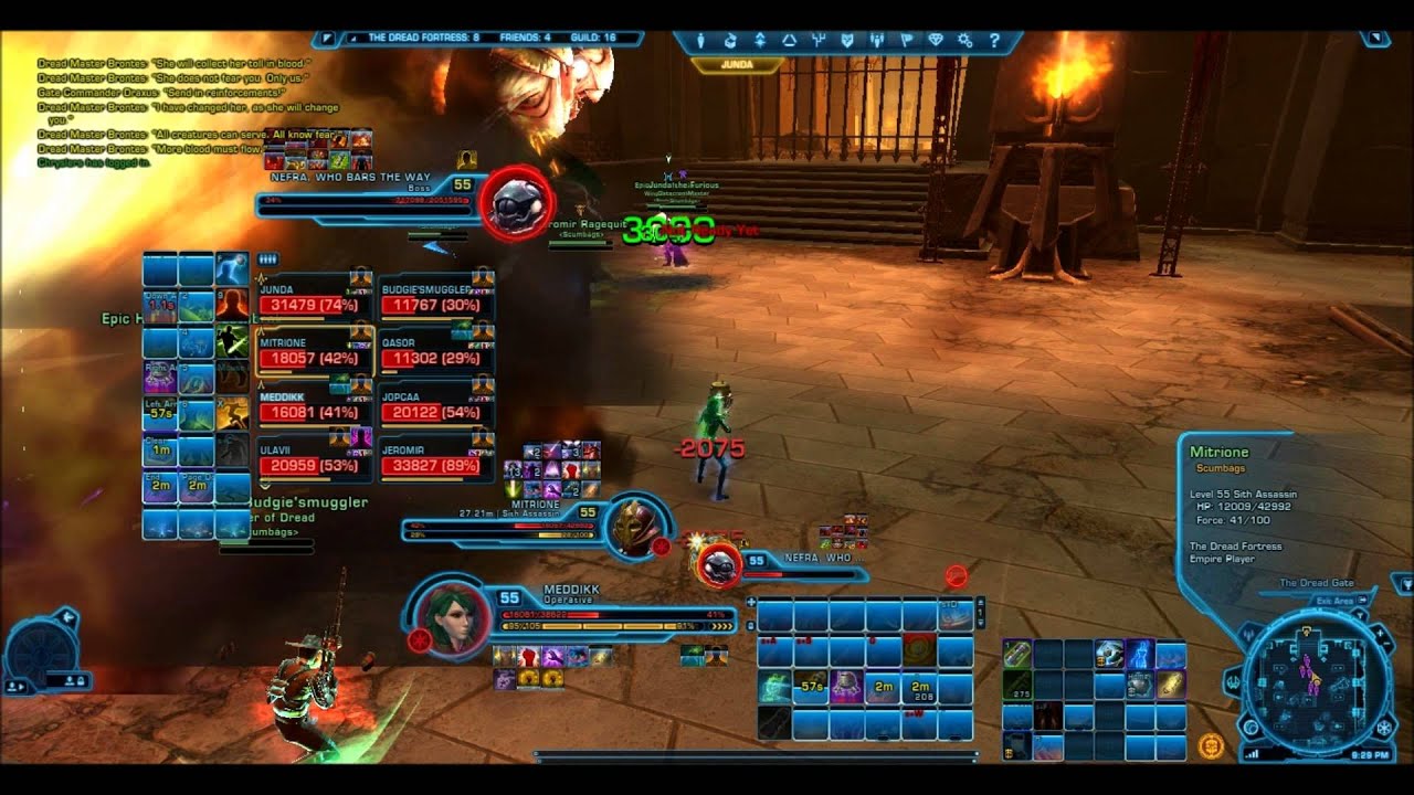 SWTOR Dread Fortress HM - 1st Boss Healer POV - YouTube