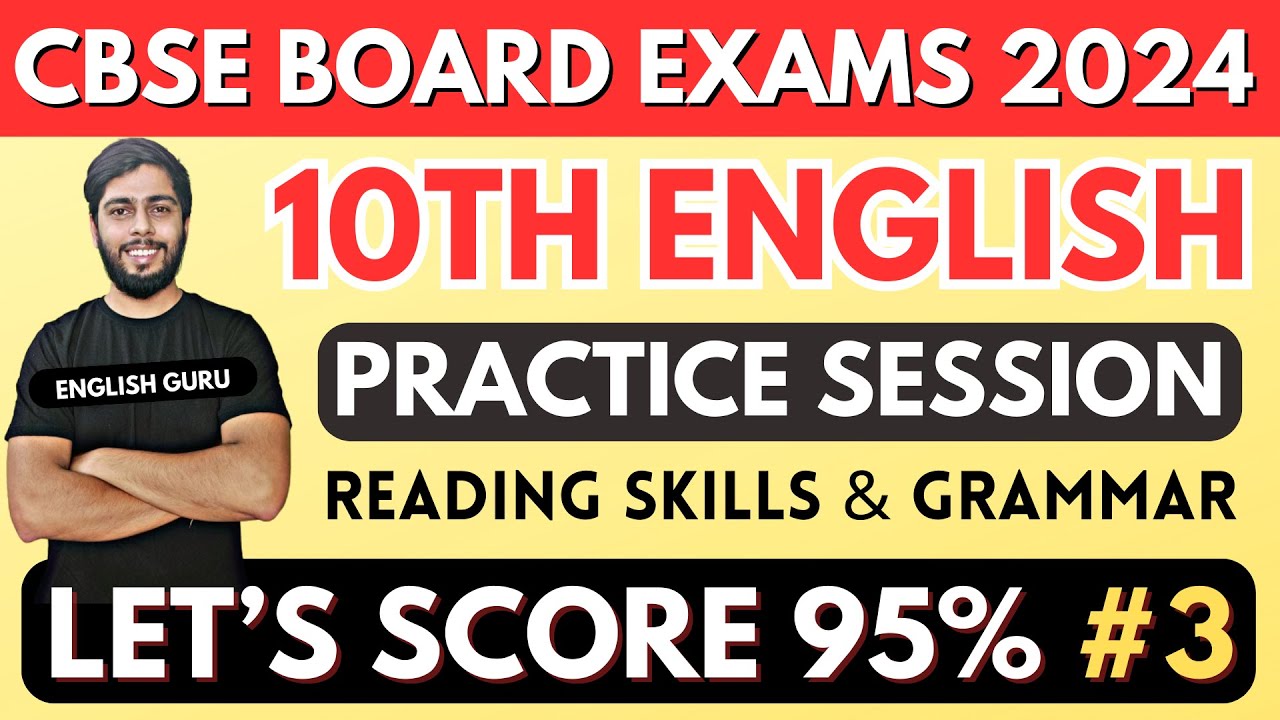 Class 10 English Exam CBSE Board - Practice Reading Skills & Grammar ...