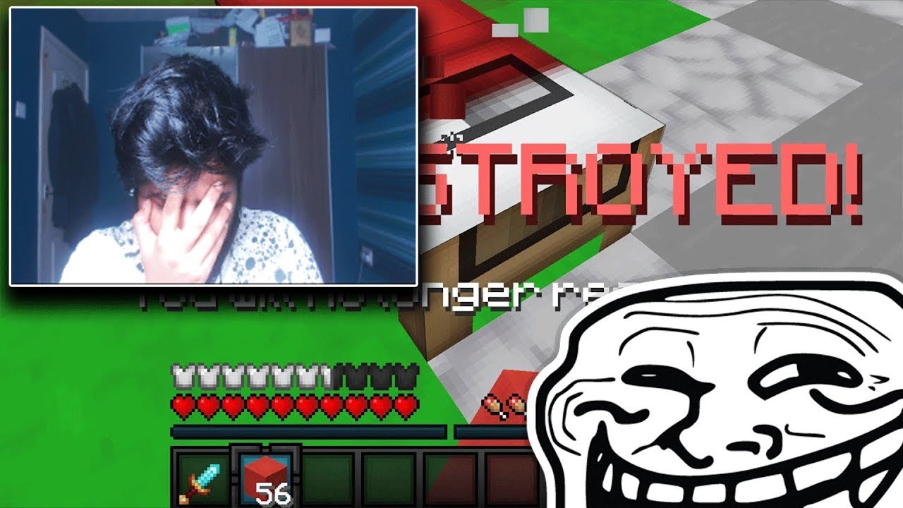 TROLLING ANGRY MINECRAFT YOUTUBER TIL HE CRIES! (Bedwars Trolling ...