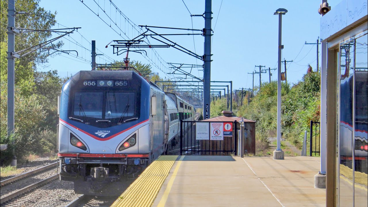 Amtrak Viewliner 1 125mph test train Westwood MA! - YouTube