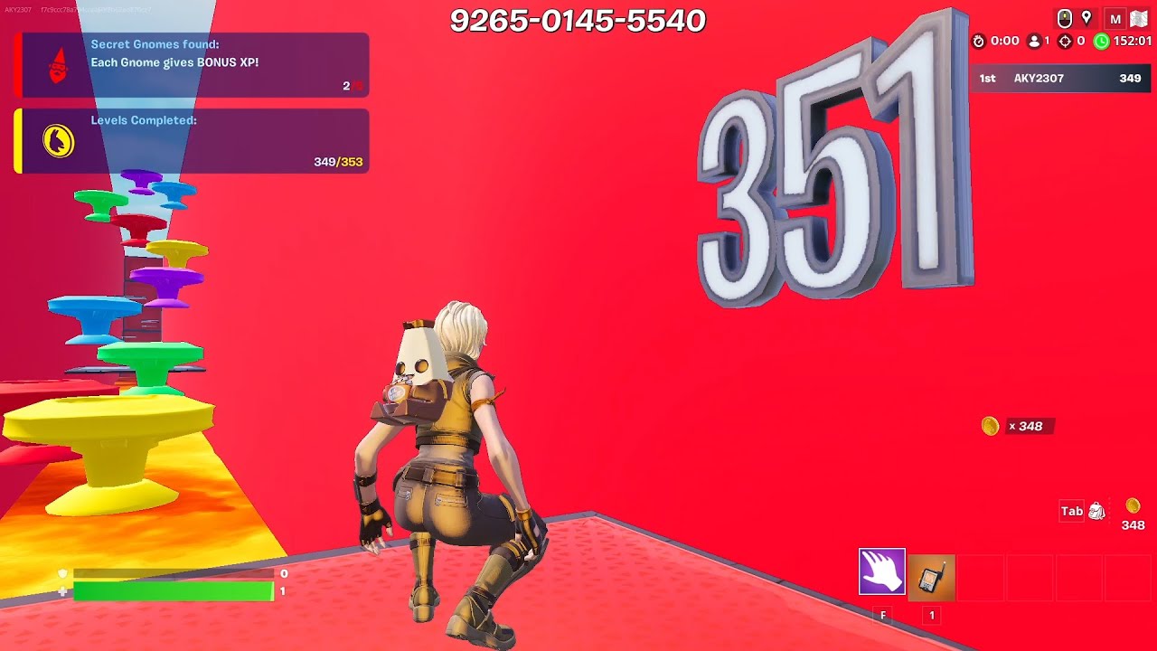 Fortnite *Default Parkour 350+* All Levels Complete(Level 351 too ...