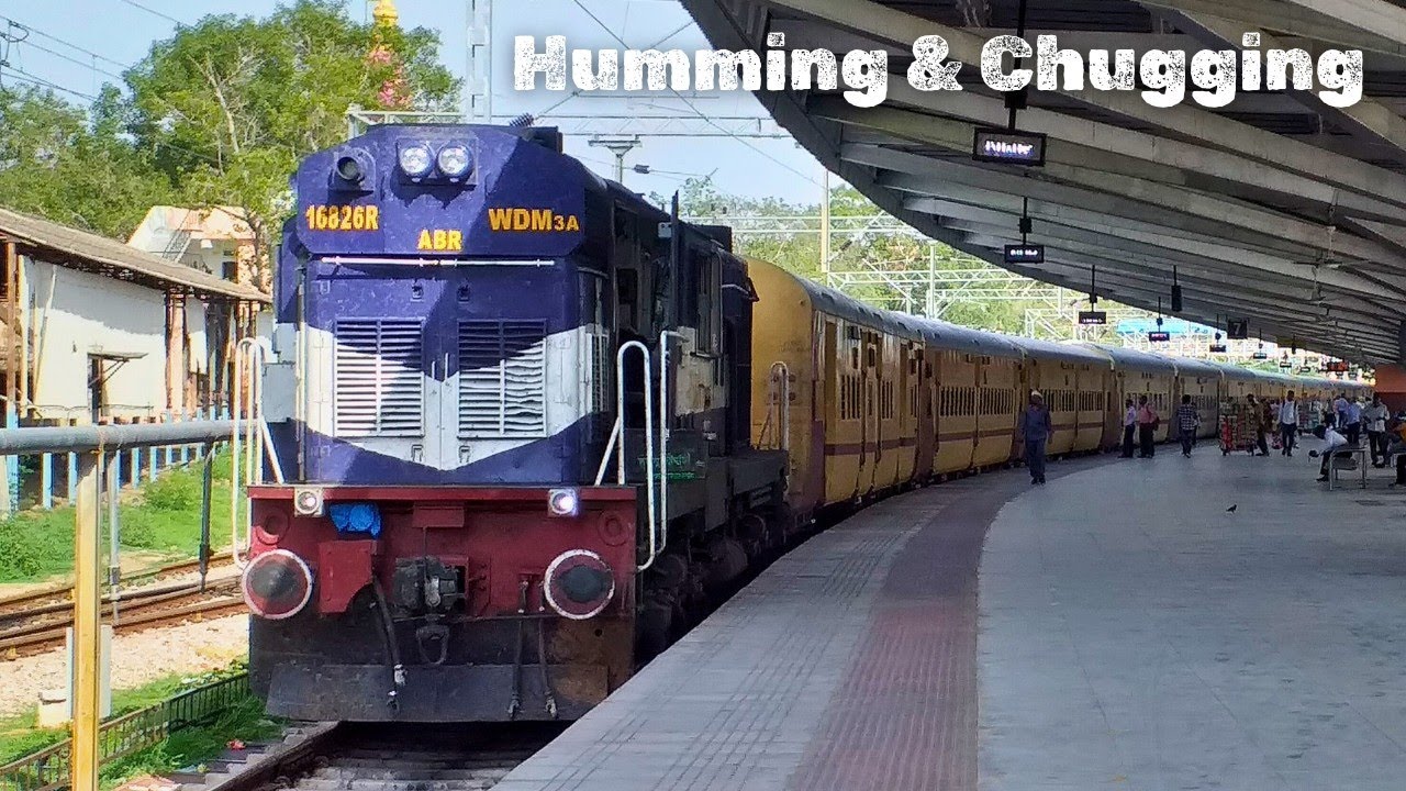 Wdm3a 16770 ABR Dangerous Chugging & humming : Jaipur Marwar express ...