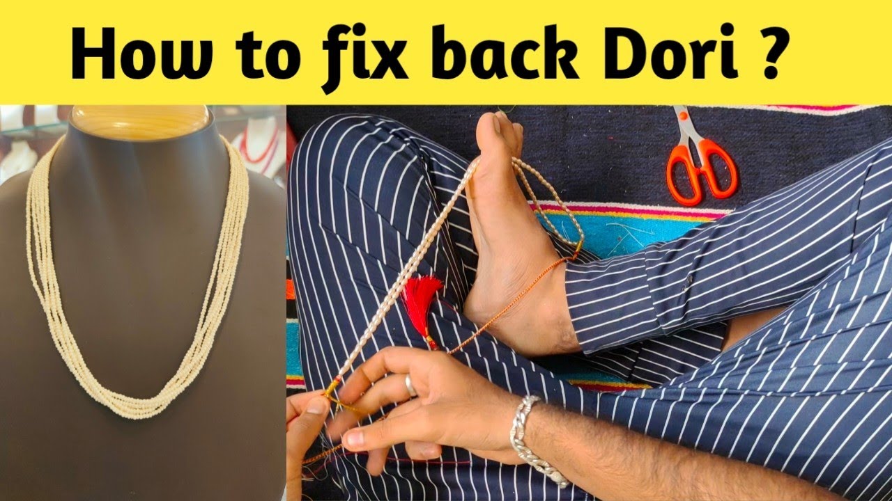 Simple Moti mala making at Home | Rice pearls 2 line threading ...