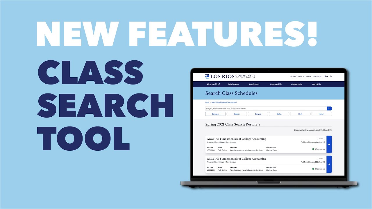 Class Search Tool - New Features #4greatcolleges - YouTube