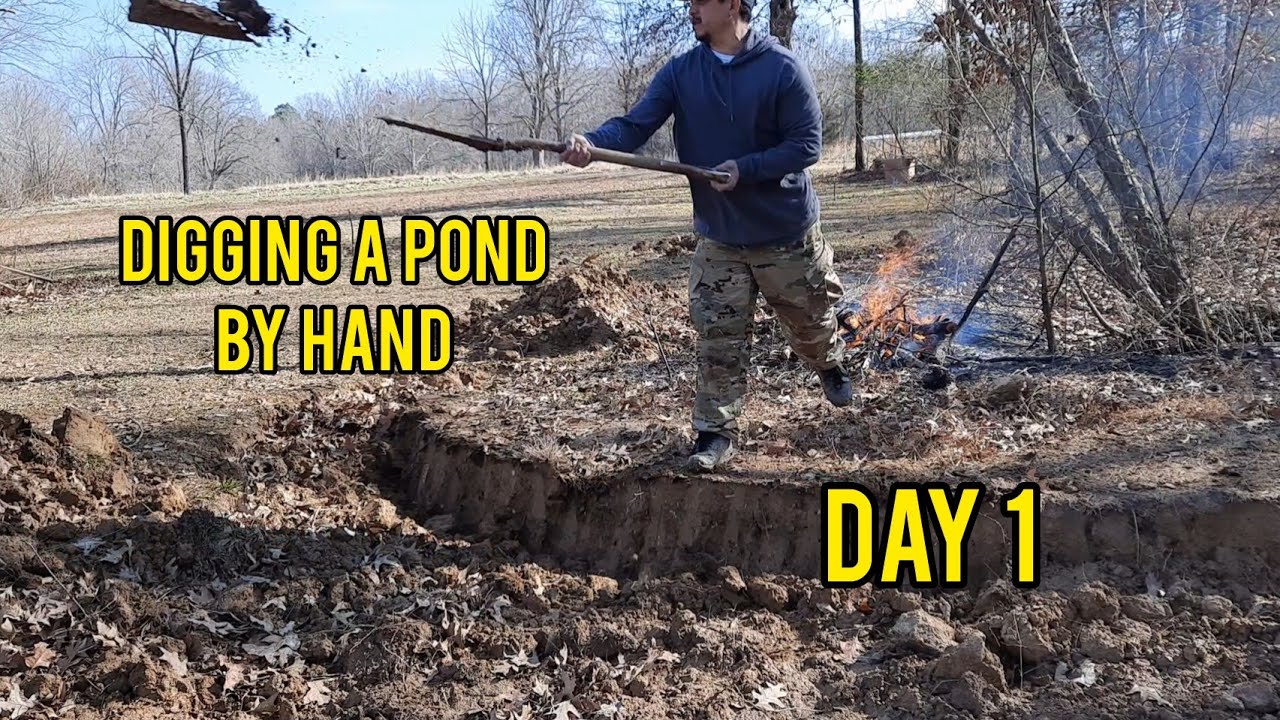 Digging A Pond By Hand With 100 Scoops A Day.. How Long Will It Take?🤔 ...