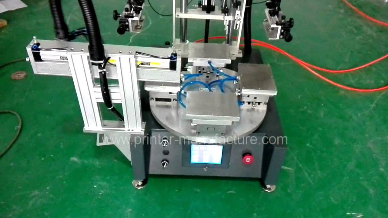 Mini Automatic Flat Screen Printer - YouTube