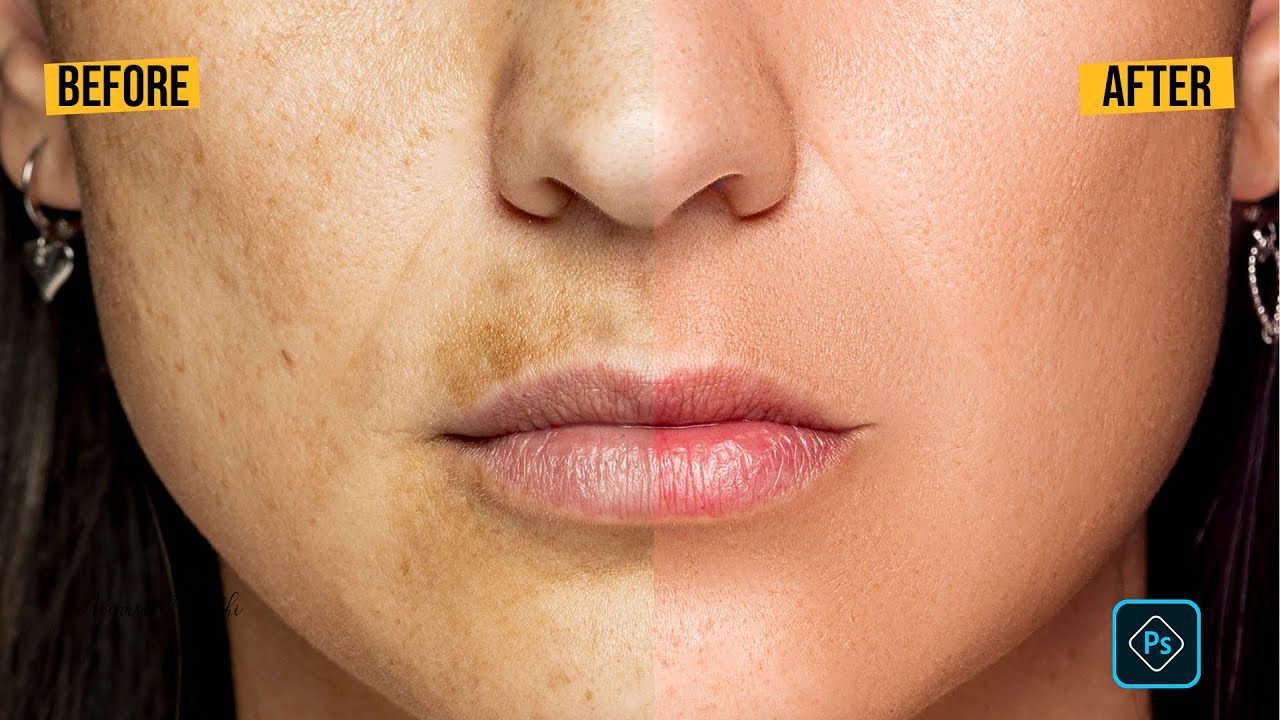 How to Retouch Age Spot: Frequency Separation, Color Correction ...