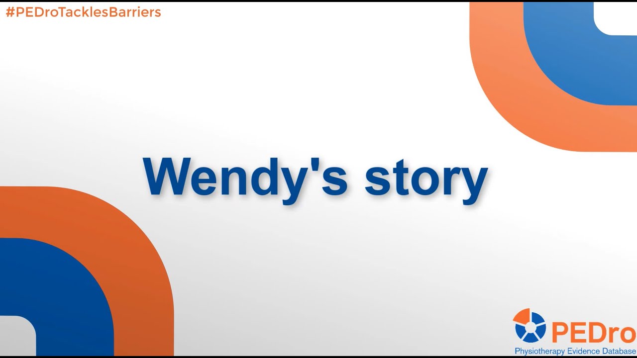 #PEDroTacklesBarriers to evidence-based physiotherapy: Success stories. Wendy. - YouTube