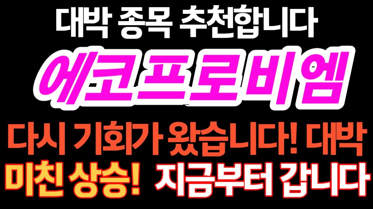 에코프로비엠 다시 기회가 왔다 대박이다 에코프로비엠주가 에코프로비엠주가전망 에코프로비엠전망 Youtube