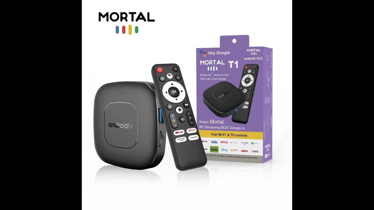 Mortal T1 Android 8K TV OTT box voice remote high quality actual 2GB ...