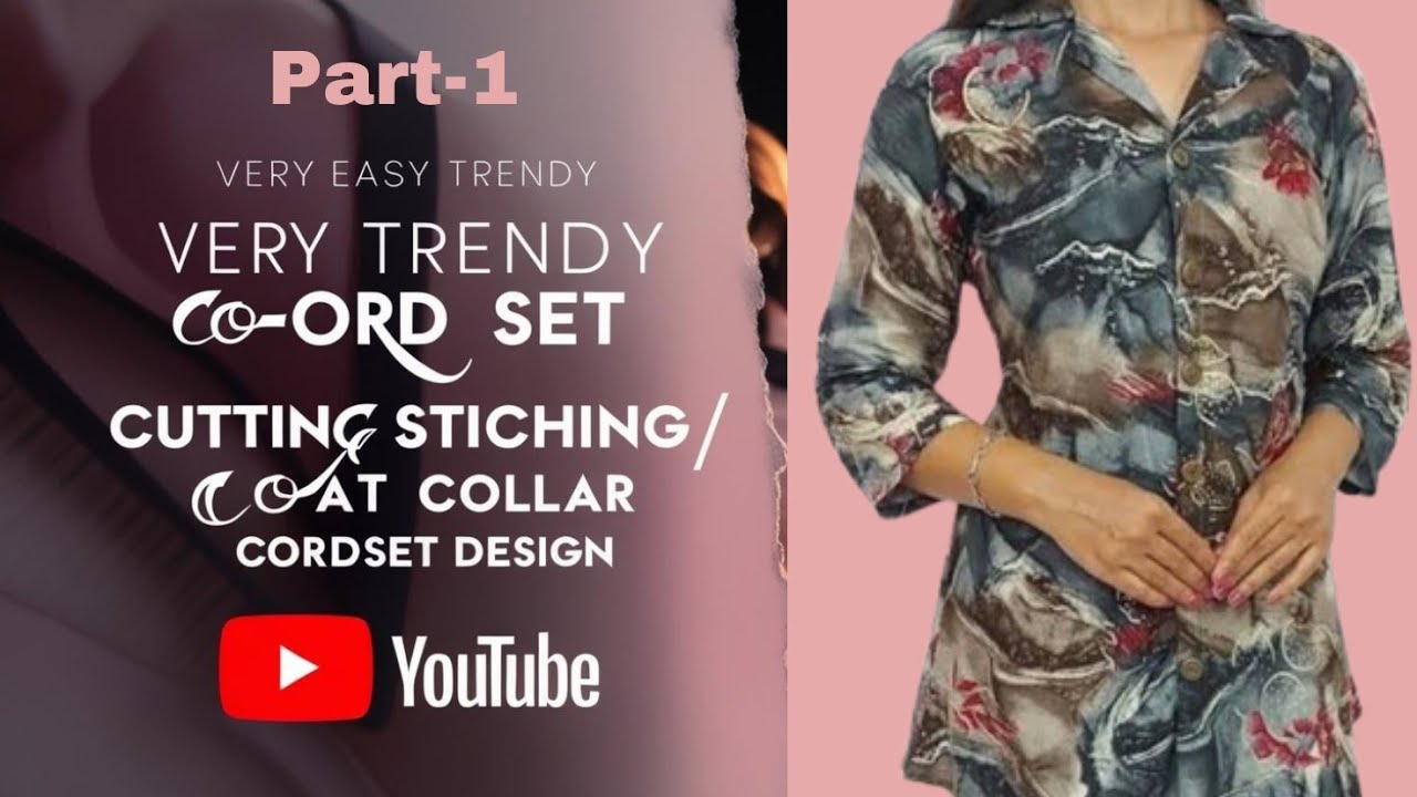 Very Easy Trendy Co-ord Set Cutting and Stitching/Coat Collar Cordset ...