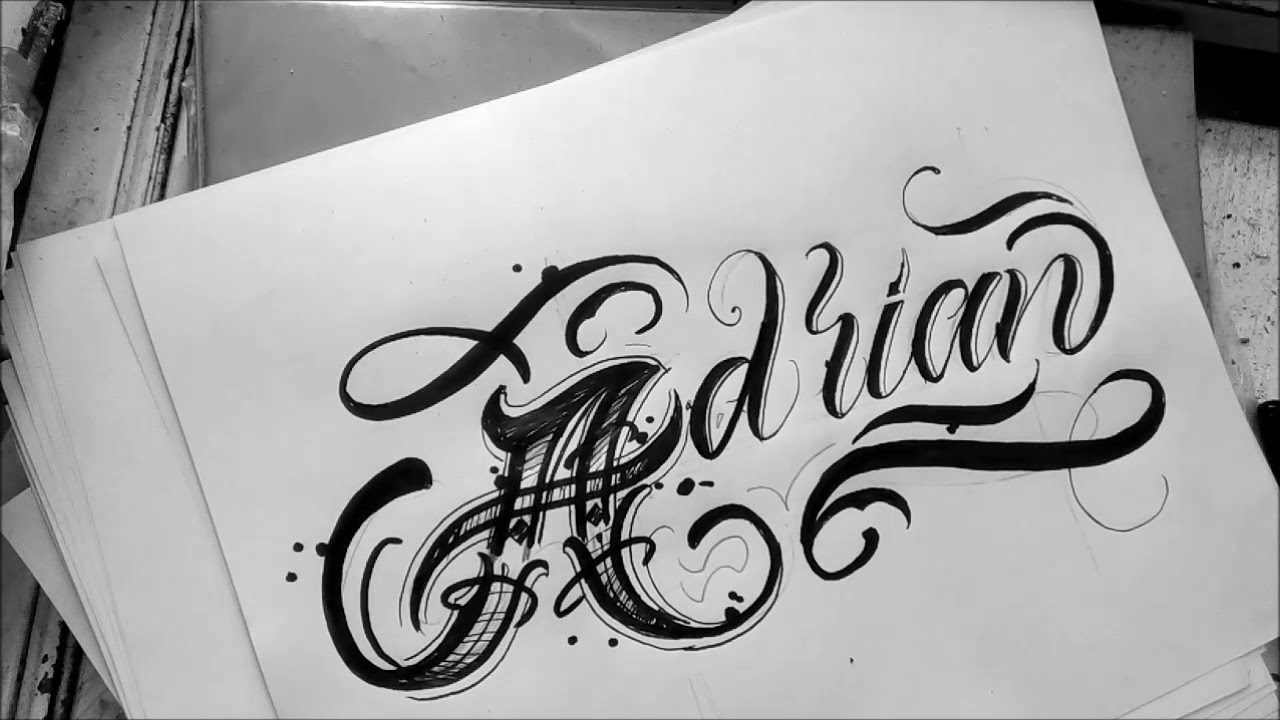 Letras para tatuar"ADRIAN"/DRAWING CHICANO LETTERING/calligraphy ...