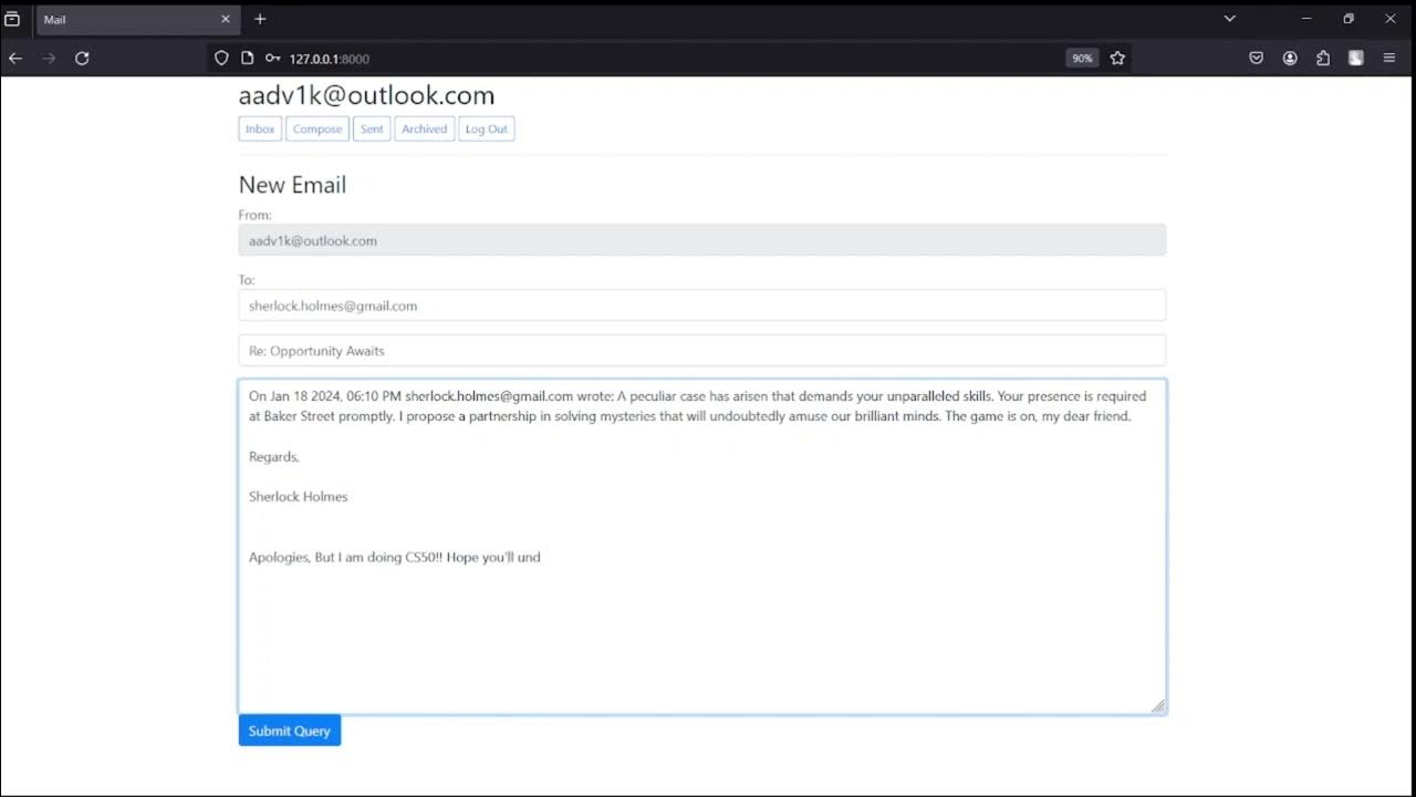 CS50W -- Project 3 "Mail" Demo - YouTube