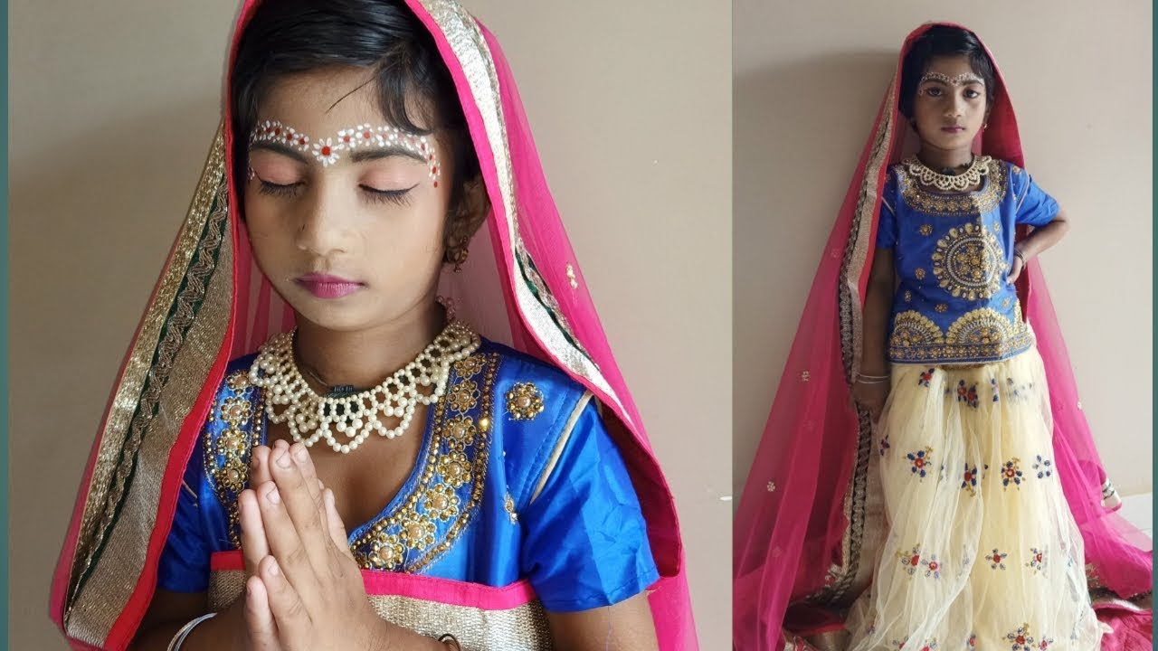 Janmashtami simple little Radha makeup look /tutorial 2020 ...