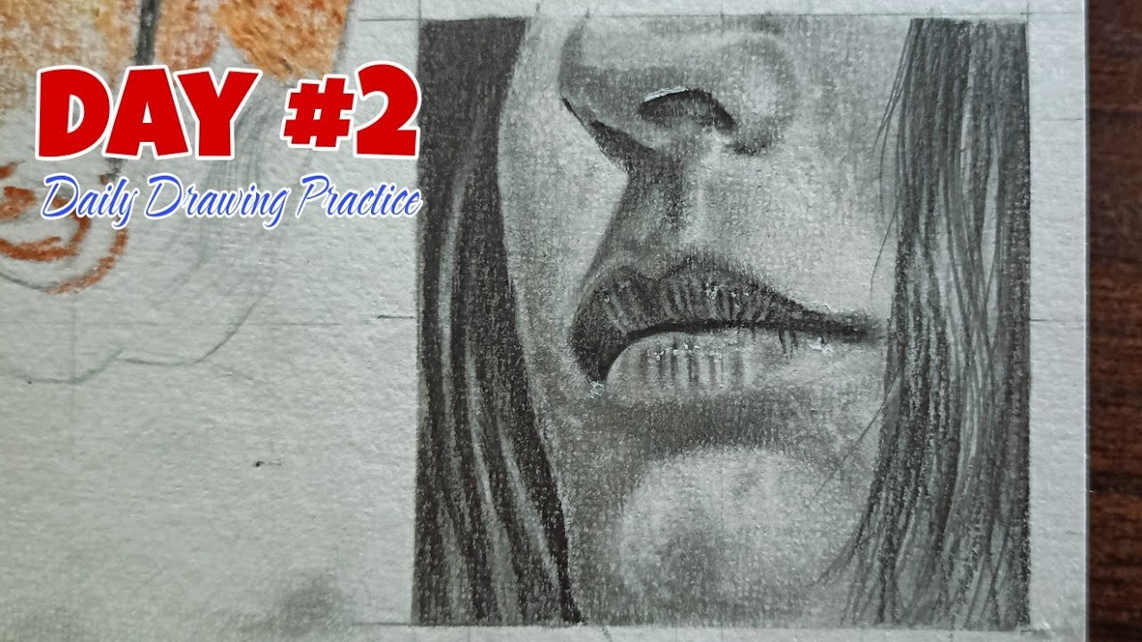 Daily Drawing Practice series Day #2 , How to draw lips , Face drawing ...