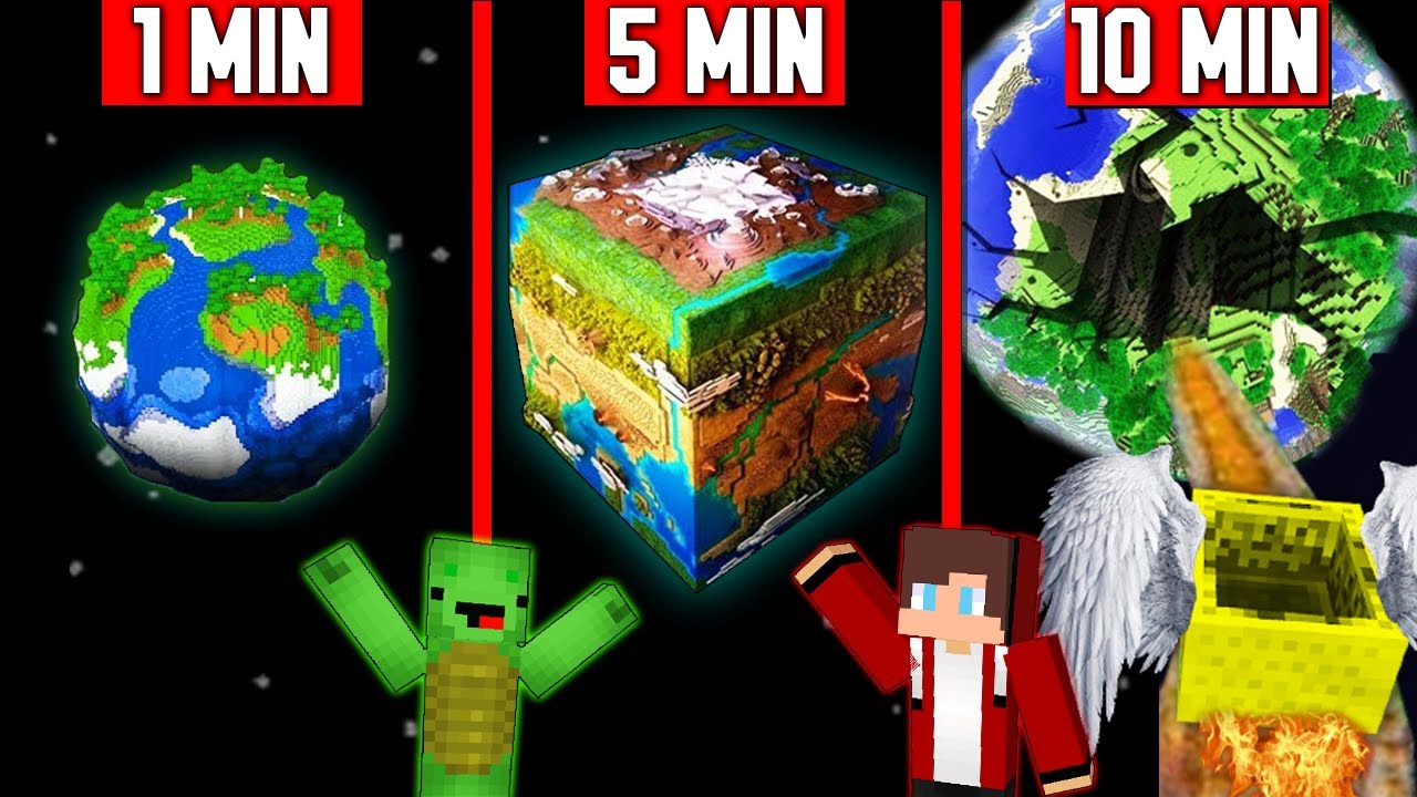 JJ and Mikey PLANET EARTH BUILD CHALLENGE in Minecraft - Maizen Mizen ...