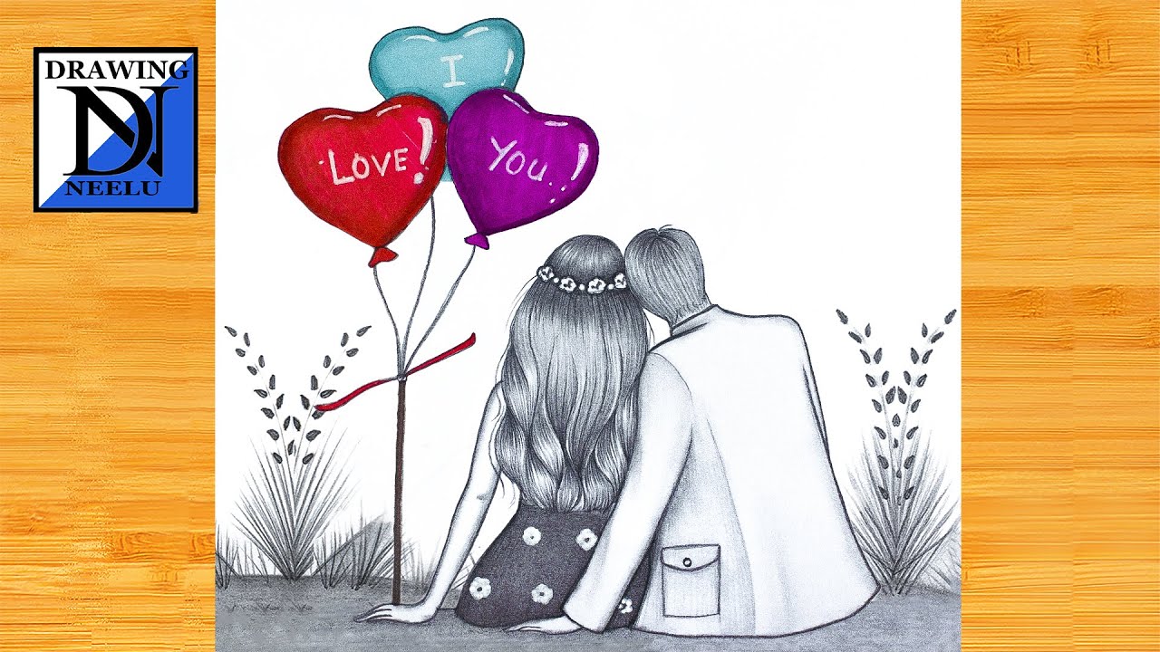 How to draw a cute couple -Pencil sketch || Drawing easy for beginner ...