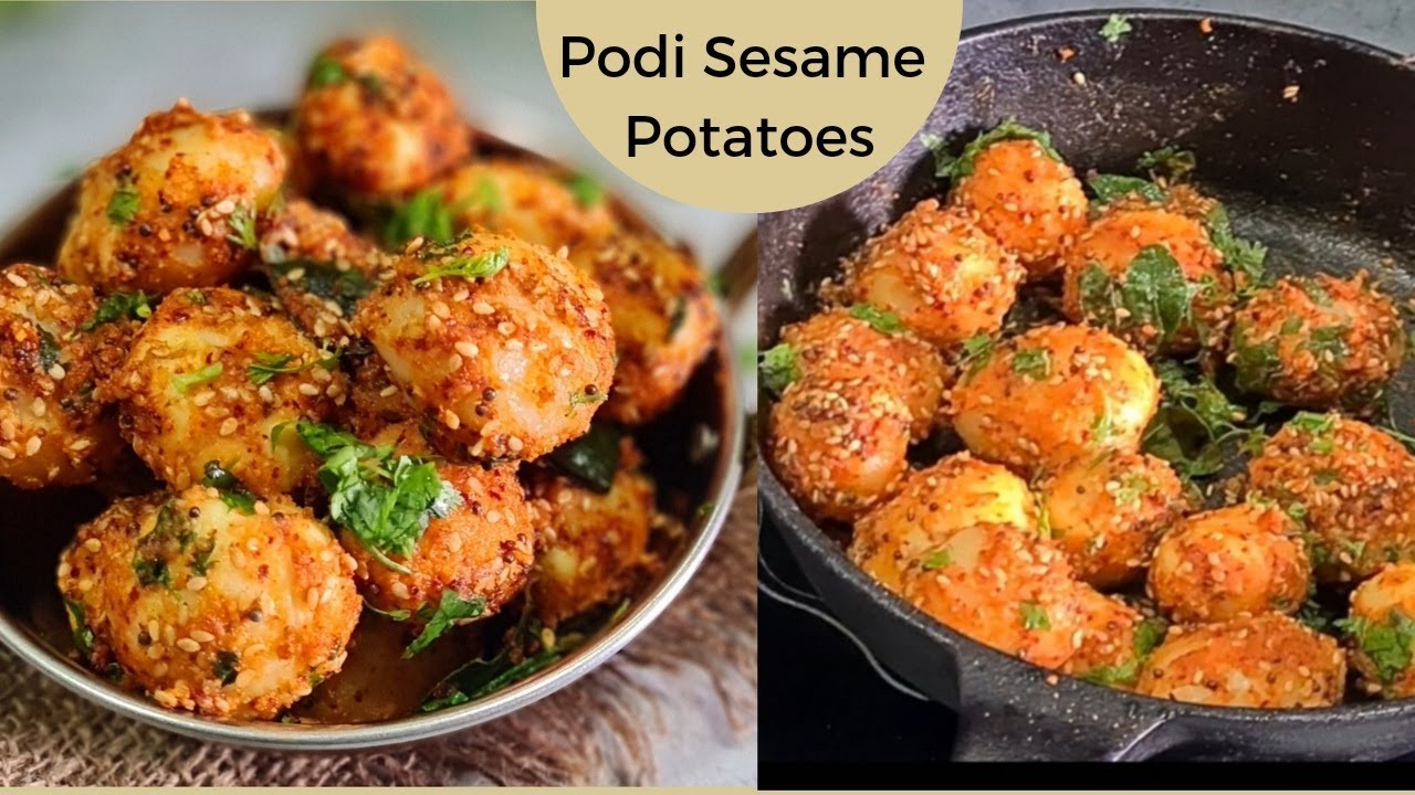Crispy Sesame Podi Potatoes | Podi Sesame Potatoes | Tilwale Aloo with ...