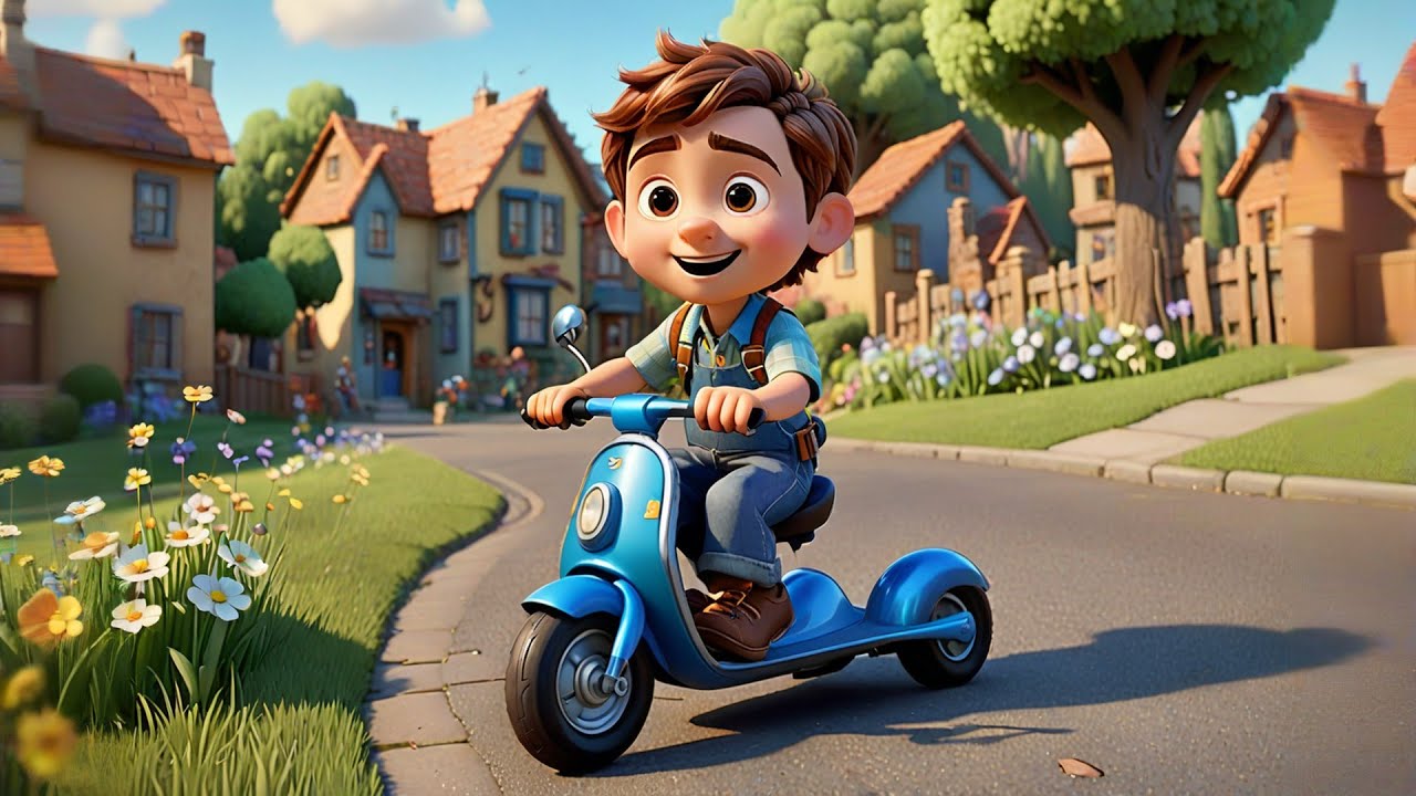 Baby Nino Rides a Scooter | Movement Song for Kids | Fun Nursery Rhymes ...