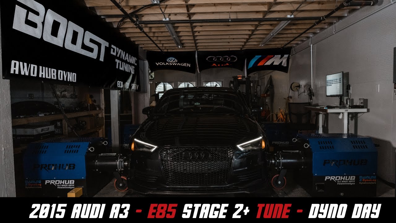 2015 Audi A3 2.0t AWD - BDT Stage 2 + (e85) Tune - Dyno - YouTube