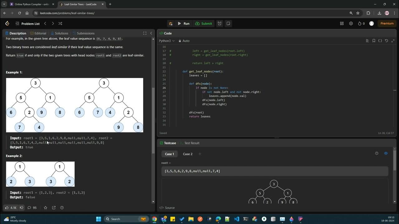 Leet Code 872 Leaf Similar Trees - YouTube