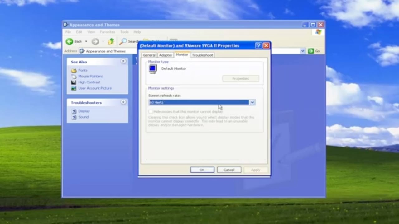 How to Change Screen Monitor Refresh Rate in Windows XP [Tutorial ...