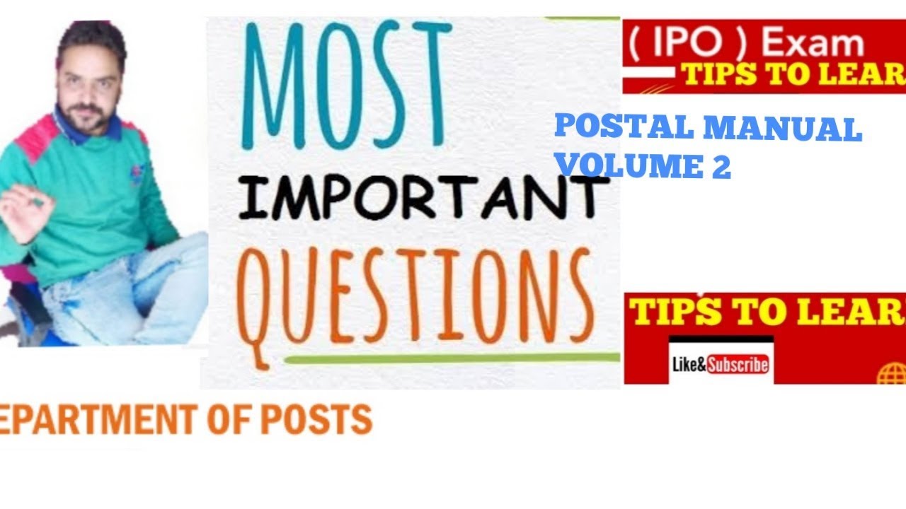 Most Important questions from postal manual volume 2 for ipo exam ...