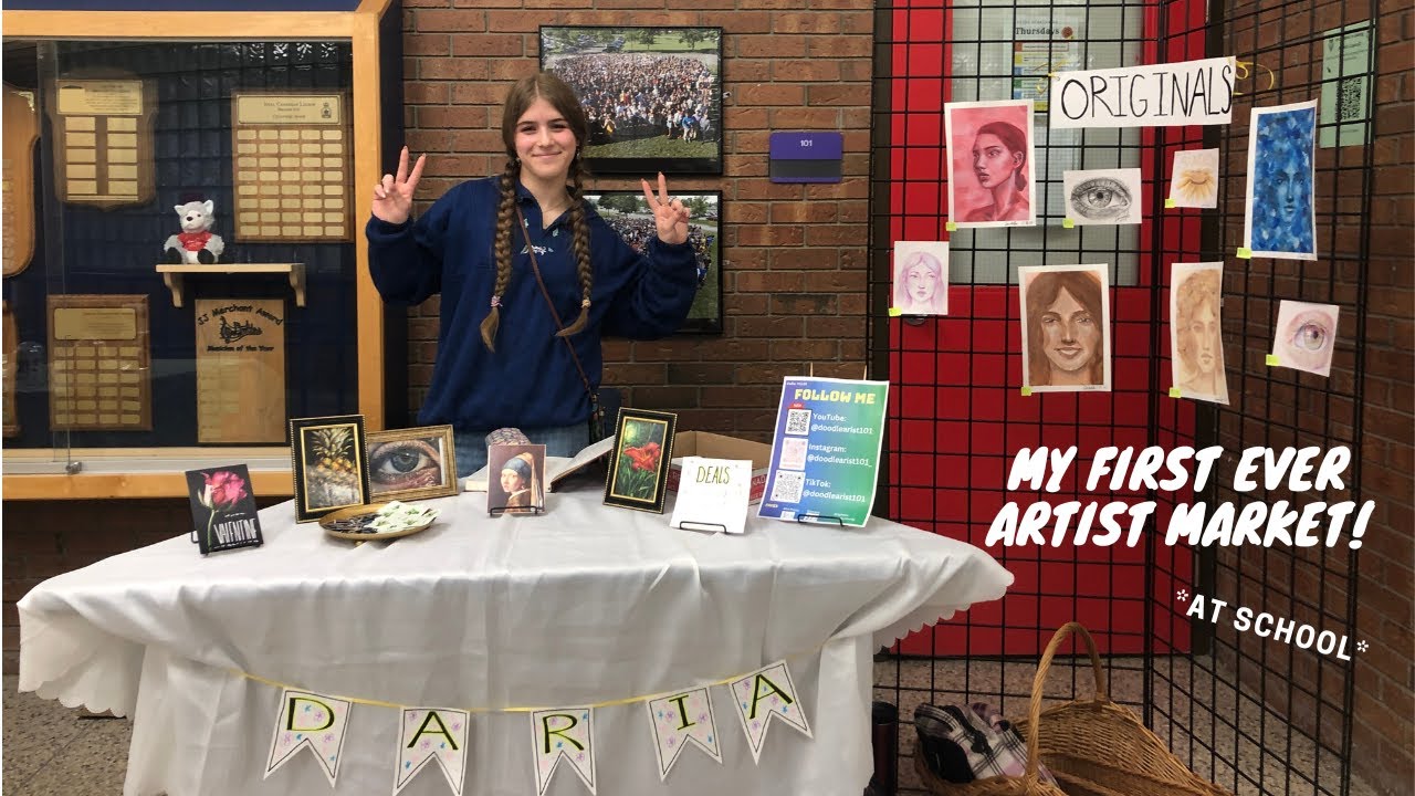MY FIRST ARTIST MARKET!!! (*at school*) - How I prepared - YouTube
