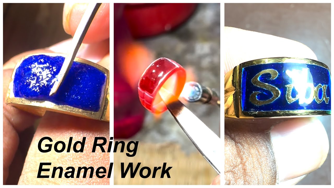 Siba letter Enamel work | Gold ring #gold #shorts - YouTube