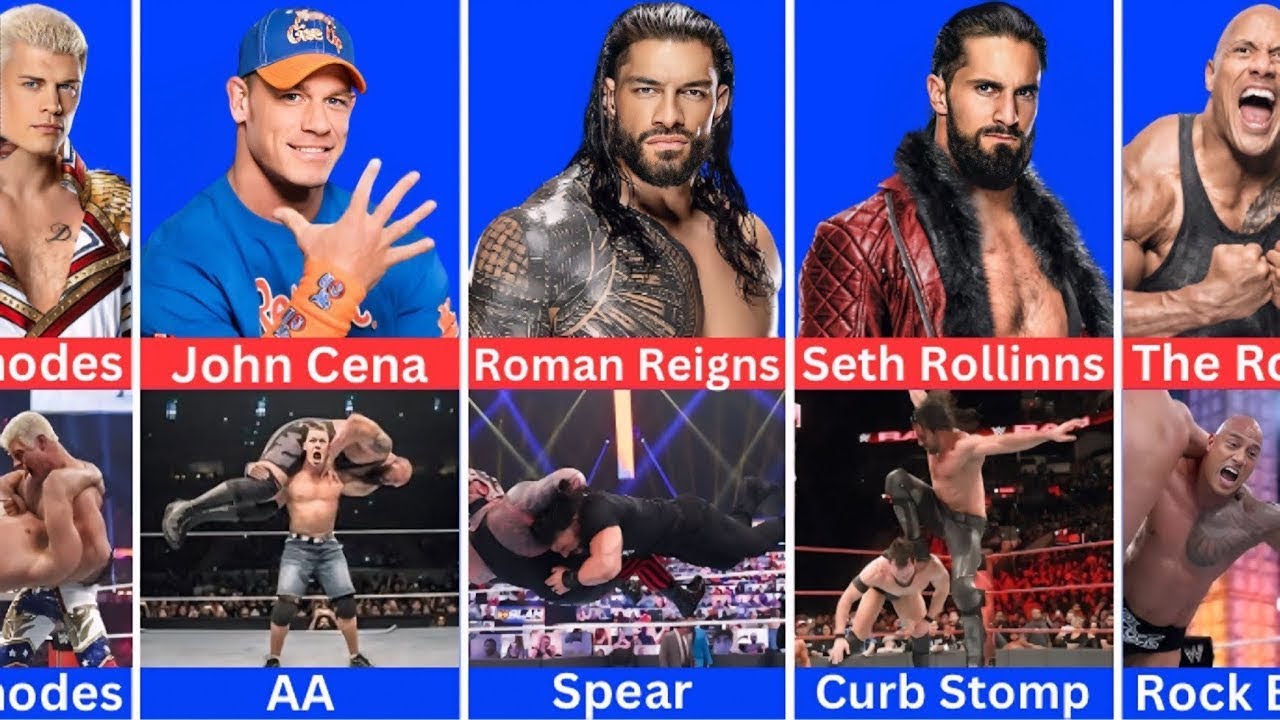 WWE Wrestlers Iconic Finisher Moves - YouTube