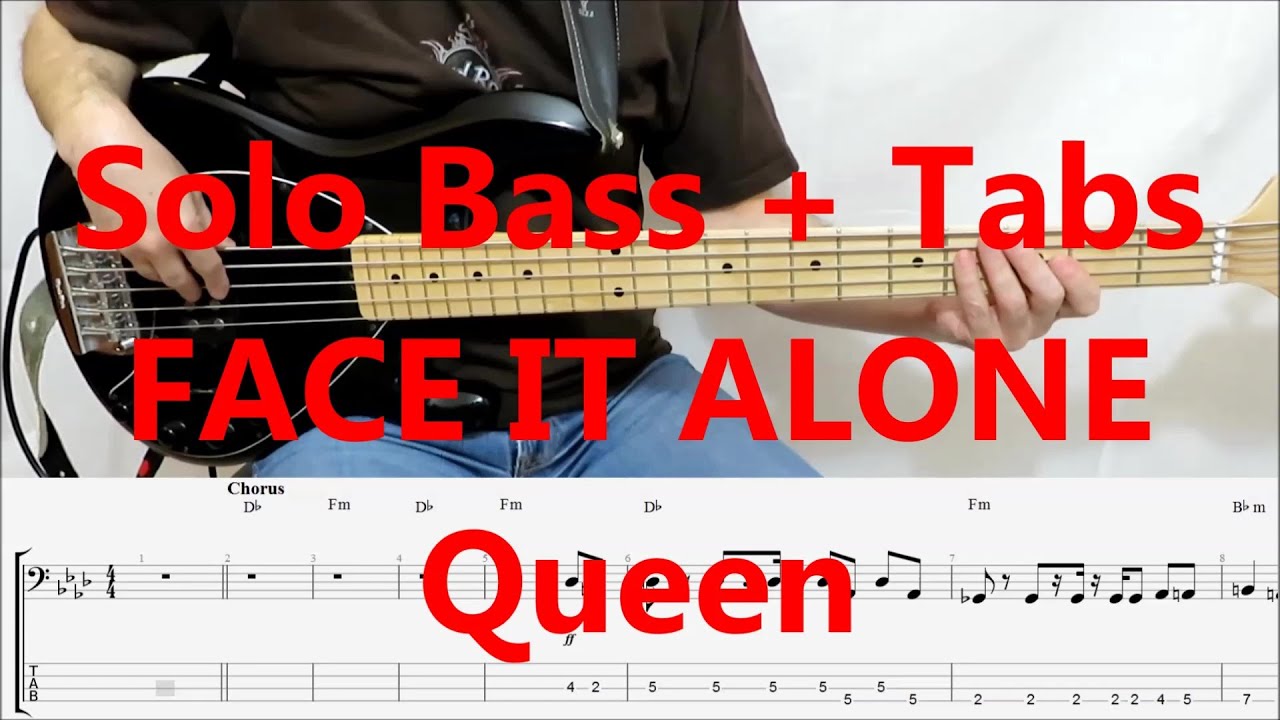 Queen - Face It Alone (BASS TABS TUTORIAL COVER) - YouTube