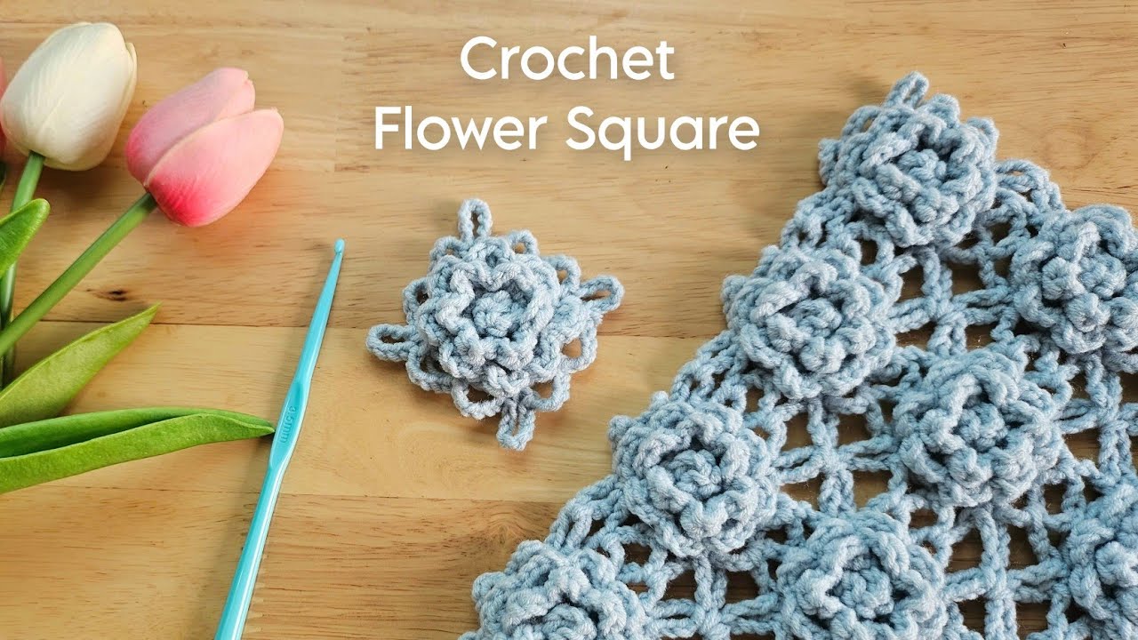 How To Crochet Flower Square & Joining the square | Chenda DIY - YouTube