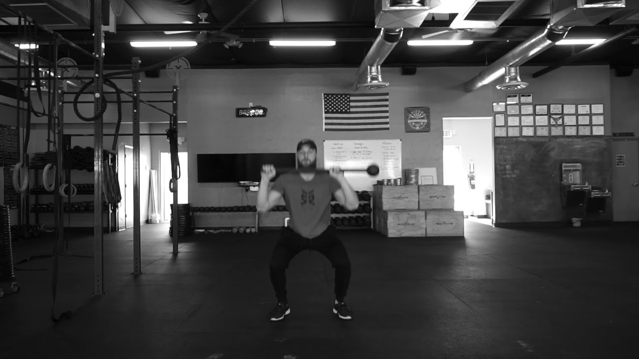 Offset Overhead Press with Squat - Steel Mace Exercise - YouTube