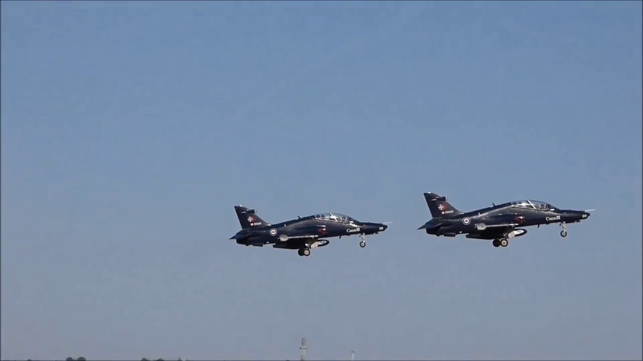 Two RCAF CT-155 Hawks taking off from runway 17R today. - YouTube