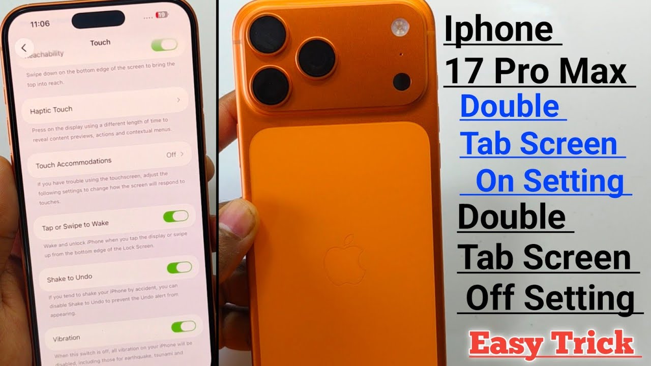 Iphone 17 Pro Max Double Tap Screen On/Off Setting All iphone Double ...