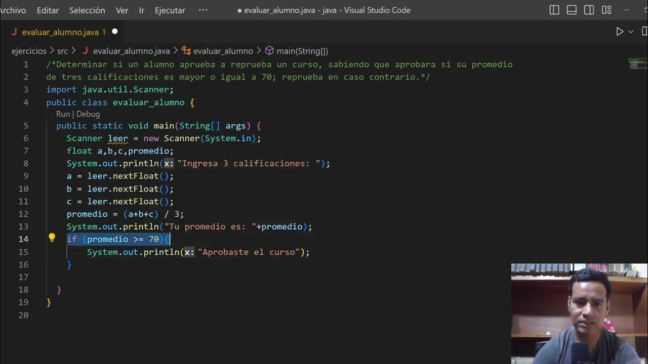 Determinar si un alumno aprueba a reprueba un curso en Java - YouTube
