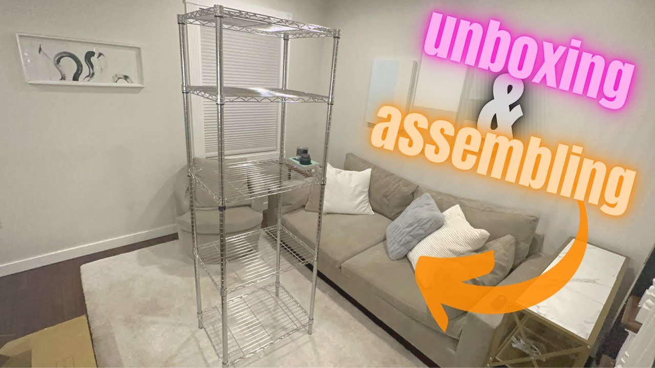 Unboxing & Assembling the Honey-Can-Do 5-tier chrome shelving unit ...