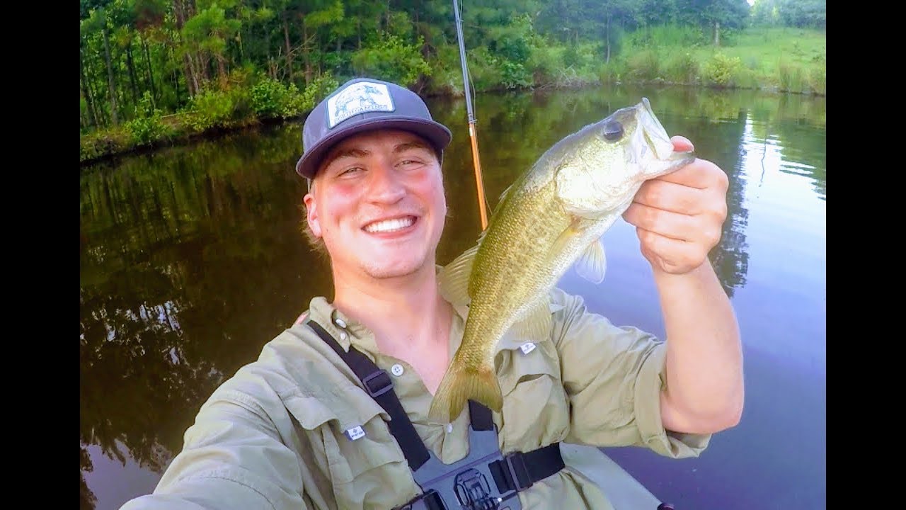 Ways to catch bass in the hot summer!!Alabama pond in kayaks!!! - YouTube