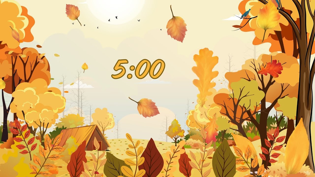 5 Minute AUTUMN FALL Timer | Ambient Music | Perfect for School, Work ...