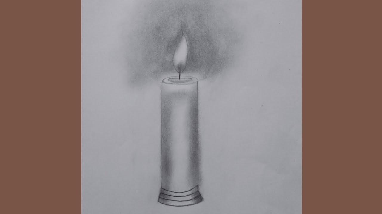 How to draw a Candle with pencil | Step by step drawing - YouTube