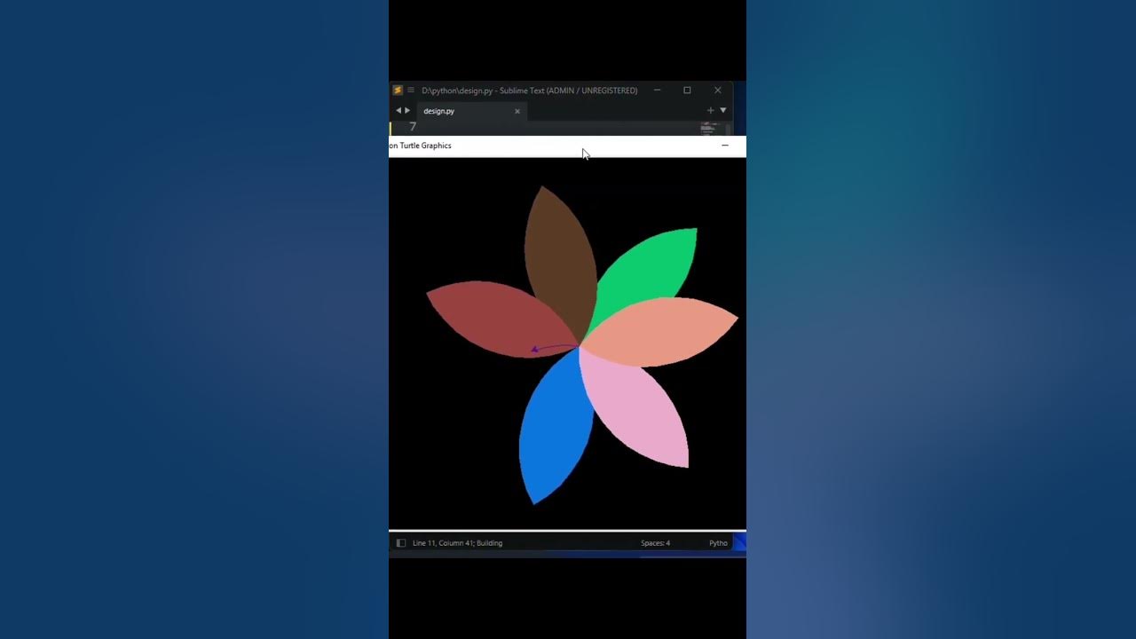 Colorfull Flower Animation Using Python Turtle Pythonturtle Shorts Youtubeshorts Viral