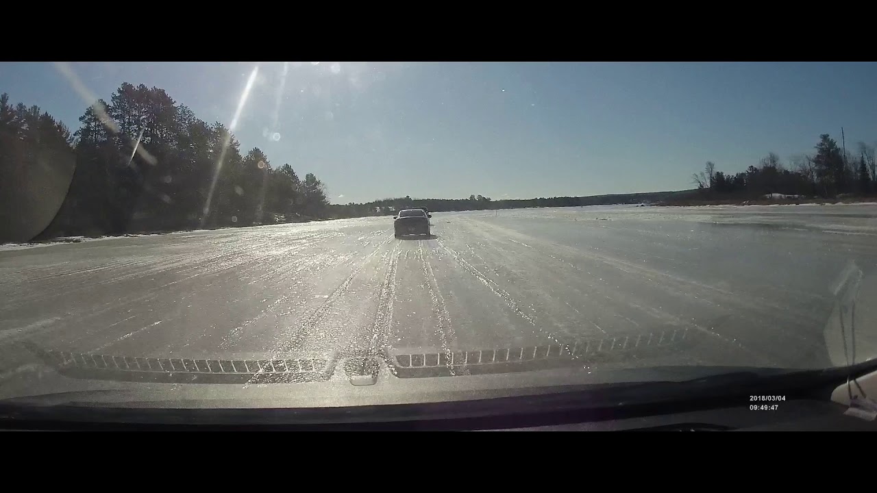 Driving on Frozen Lake Nipissing - YouTube