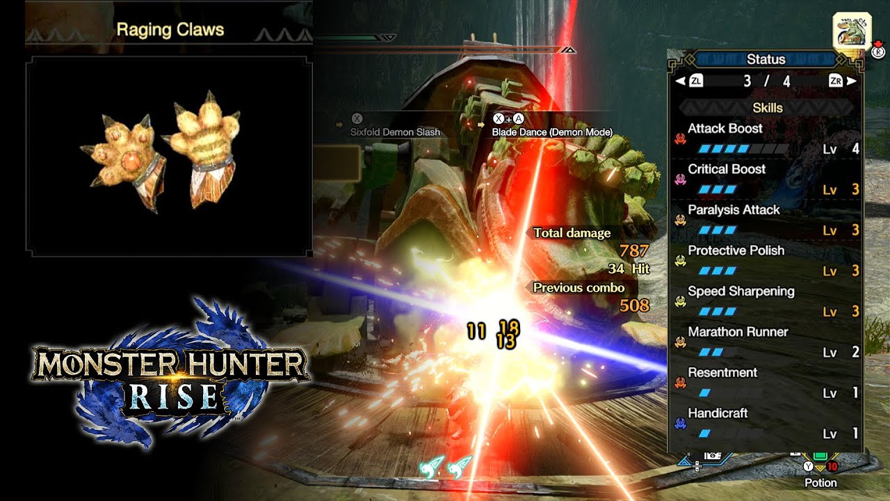 Monster Hunter Rise - Four SETS/BUILDS for Raging Claws (Paralysis ...