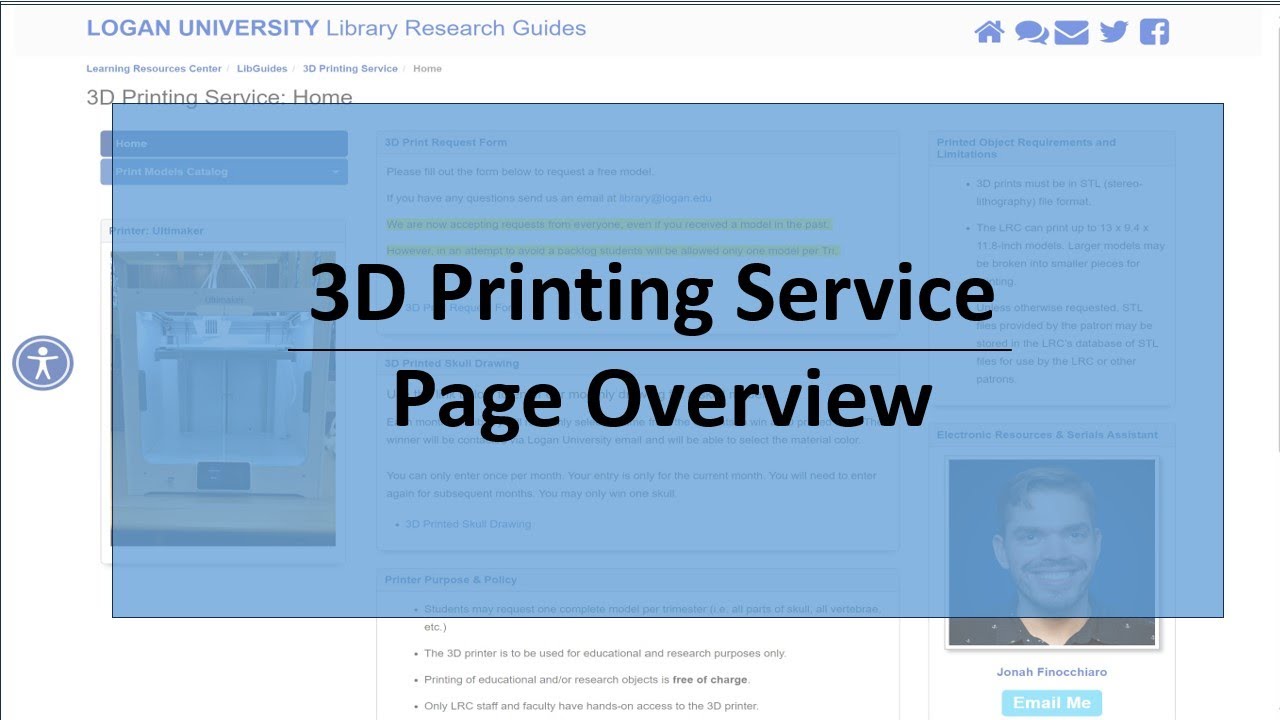 Using the 3D Printing Service Page - YouTube