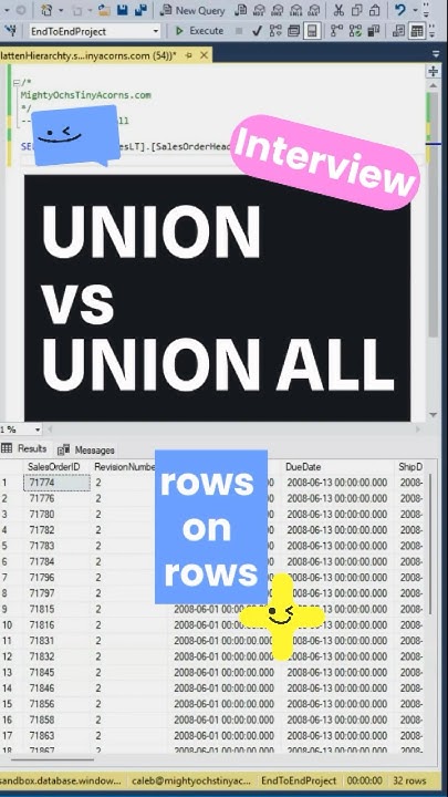 Data Analyst SQL Interview Union vs Union All | SQL Engineer - YouTube