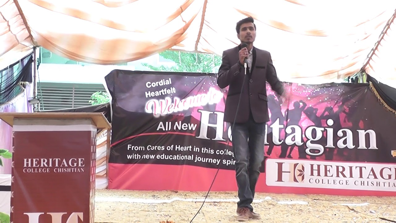 Syed Arbab Akhtar (BBA) Singing Song Pani da Rang at Heritage College ...