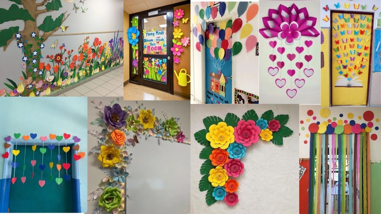 Wall hanging for school decoration/Color paper crafts idea/Paper ...