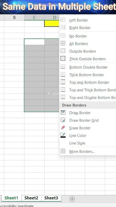 Create Data In Multiple Sheets Excel Shorts Msexcel Advanceexcel Youtube