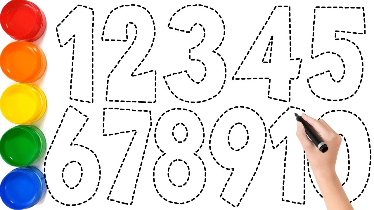 1234567890, How to Draw Number 1 to 10 for kids, Kids Drawing Videos ...